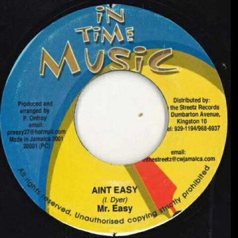 ・アーティスト Mr Easy / Mr. Pepper ・タイトル Aint Easy / You So Proud ・レーベル・型番 In Time Music none ・フォーマット 7インチレコード ・コンディション(盤) 新品 ...