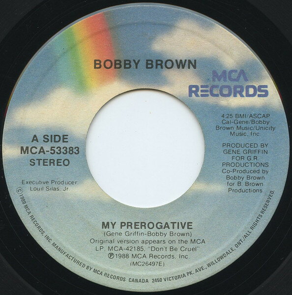・アーティスト Bobby Brown ・タイトル My Prerogative ・レーベル・型番 MCA MCA53383 ・フォーマット 7インチレコード ・コンディション(盤) 良い (VG+) ・コンディション(ジャケット) プレイ...