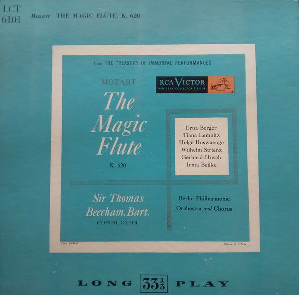 ・アーティスト Sir Thomas Beecham, Bart., Berlin Philharmonic Orchestra & Chorus ・タイトル Mozart The Magic Flute, K. 620 ・レーベル・型番 ...