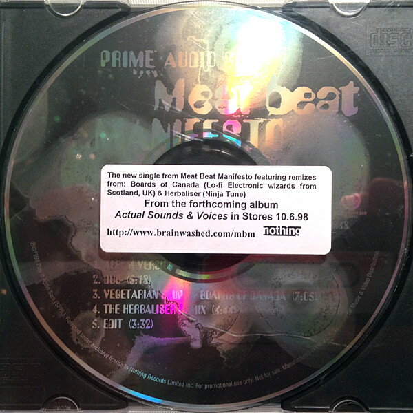 ・アーティスト Meat Beat Manifesto ・タイトル Prime Audio Soup ・レーベル・型番 Nothing INT5P6468 ・フォーマット CD ・コンディション(盤) 良い (VG+) ・コンディション(ジ...