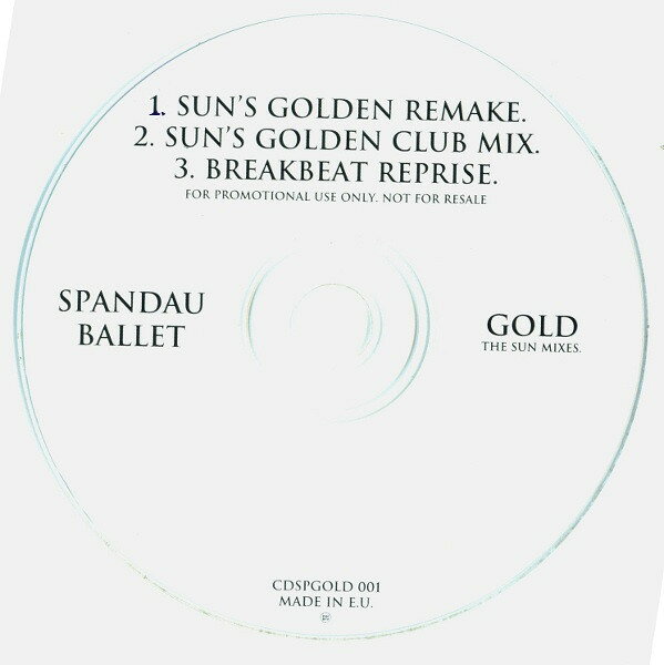 ・アーティスト Spandau Ballet ・タイトル Gold (The Sun Mixes) ・レーベル・型番 EMI CDSPGOLD001PROMO ・フォーマット CD ・コンディション(盤) 可 (VG) ・コンディション(ジ...