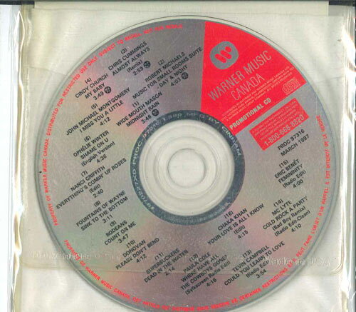 ・アーティスト Various ・タイトル Warner Music Canada March 1997 - Vol. 316 ・レーベル・型番 WARNER MUSIC CANADA LTD PROC97316 ・フォーマット CD ・コ...