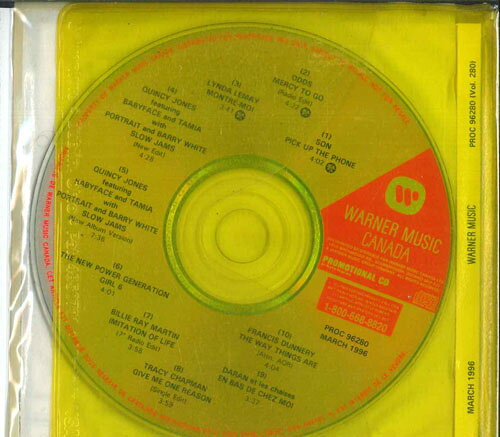 ・アーティスト Various ・タイトル Warner Music Canada March 1996 - Vol. 280 ・レーベル・型番 WARNER MUSIC CANADA PROC96280 ・フォーマット CD ・コンディシ...