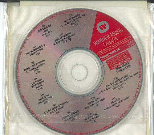 ・アーティスト Various ・タイトル Warner Music Canada March 1995 - Vol. 240 ・レーベル・型番 WARNER MUSIC CANADA PROC95240 ・フォーマット CD ・コンディシ...