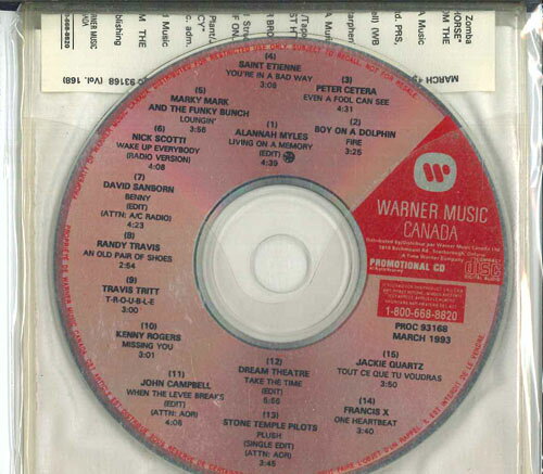 ・アーティスト Various ・タイトル Warner Music Canada March 1993 - Vol. 168 ・レーベル・型番 WARNER MUSIC CANADA PROC93168 ・フォーマット CD ・コンディシ...