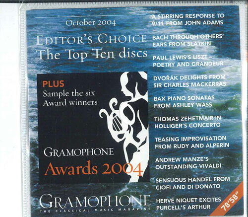・アーティスト Various ・タイトル Gramophone Editor's Choice (The Top Ten Discs): October 2004 ・レーベル・型番 GRAMOPHONE GCD1004 ・フォーマット C...