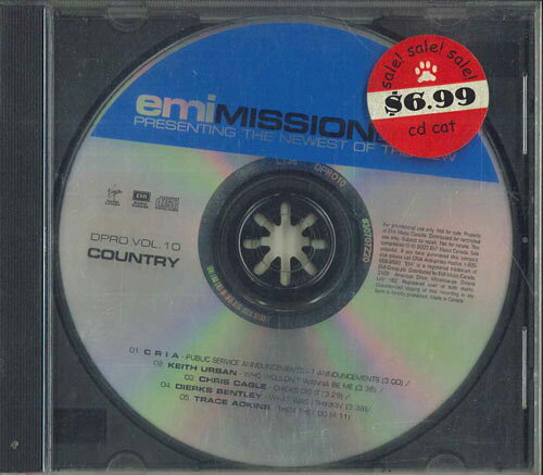 ・アーティスト Various ・タイトル Emi Mission Disc Dpro Vol. 10 Country ・レーベル・型番 EMI MUSIC CANADA DPROVOL10 ・フォーマット CD ・コンディション(盤) 良...
