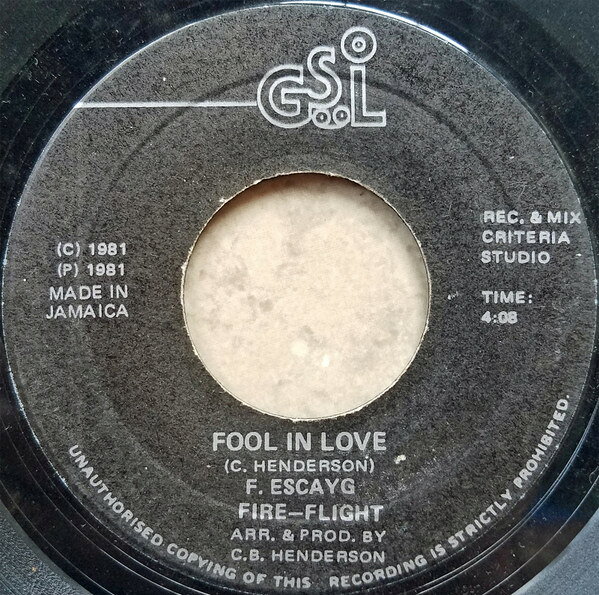 ・アーティスト Fire Flight ・タイトル Fool In Love / Say You're My Lover ・レーベル・型番 GSL NONE ・フォーマット 7インチレコード ・コンディション(盤) 良い (VG+) ・コン...