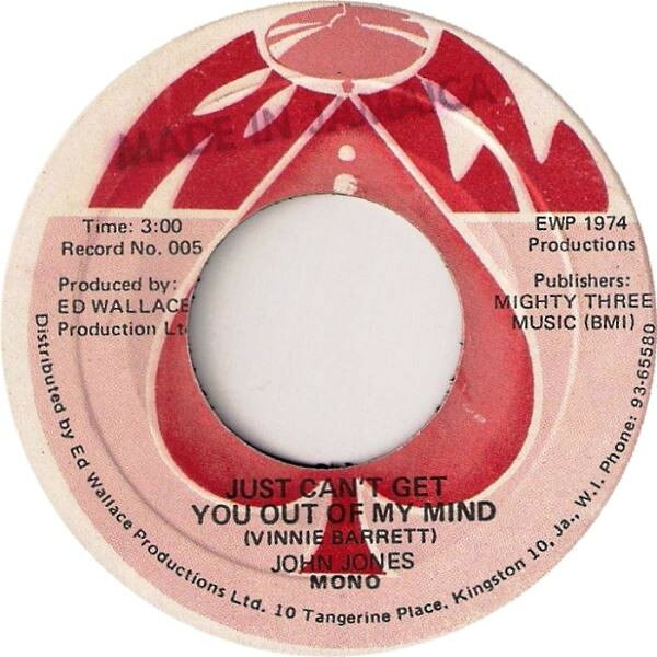 ・アーティスト John Jones (11) ・タイトル Just Can't Get You Out Of My Mind ・レーベル・型番 Wall 005 ・フォーマット 7インチレコード ・コンディション(盤) 良い (VG+) ...