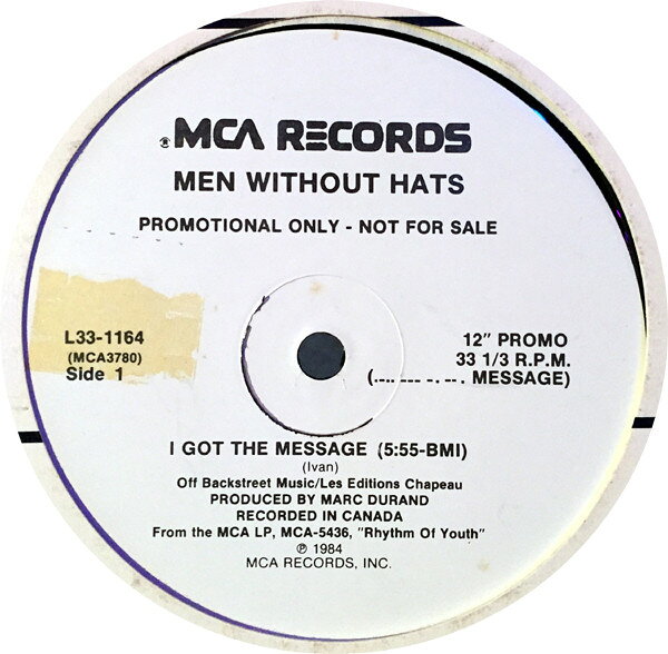 ・アーティスト Men Without Hats ・タイトル I Got The Message ・レーベル・型番 MCA Records L331164PROMO ・フォーマット LPレコード ・コンディション(盤) 良い (VG+) ・...