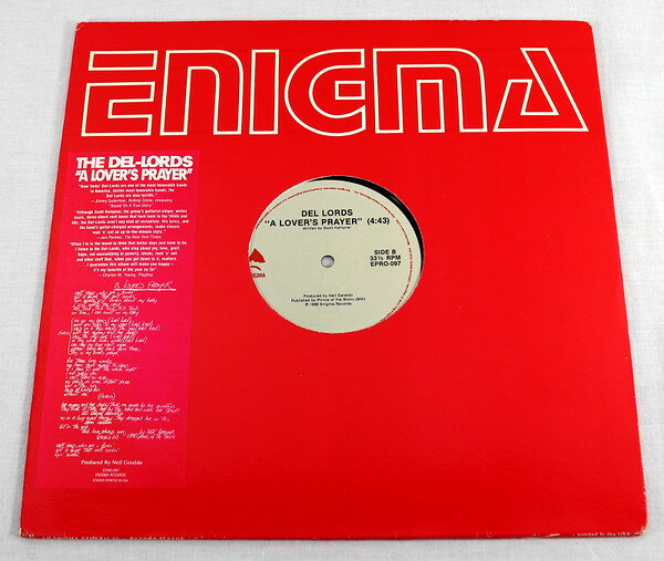 ・アーティスト Del Lords ・タイトル A Lover's Prayer ・レーベル・型番 Enigma EPRO097 ・フォーマット 12インチレコード ・コンディション(盤) 良い (VG+) ・コンディション(ジャケット) ...