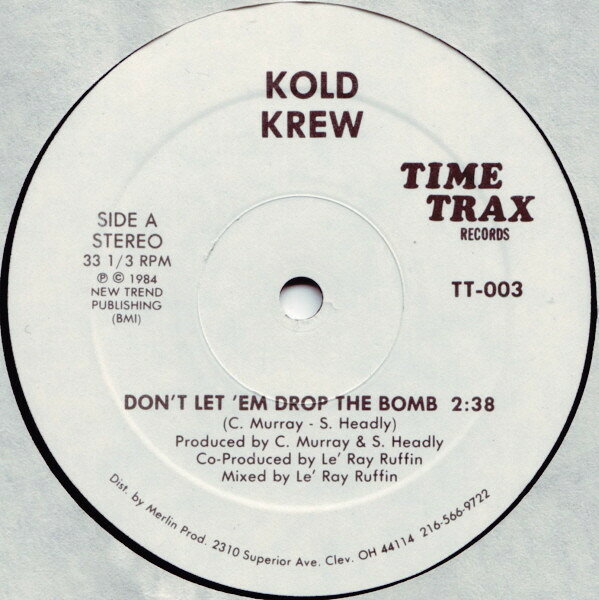 ・アーティスト Kold Krew ・タイトル Don't Let 'Em Drop The Bomb ・レーベル・型番 Time Trax Records TT003PROMO ・フォーマット 12インチレコード ・コンディション(盤) ...