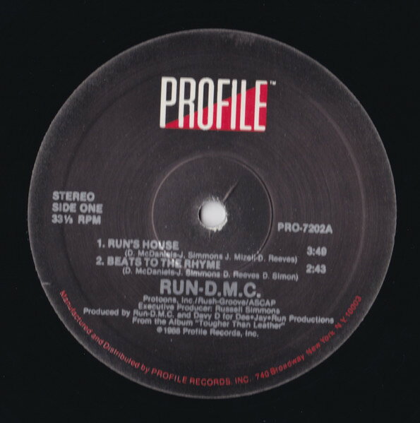 ・アーティスト Run-DMC ・タイトル Run's House / Beats To The Rhyme ・レーベル・型番 Profile Records PRO7202 ・フォーマット 12インチレコード ・コンディション(盤) 良い...