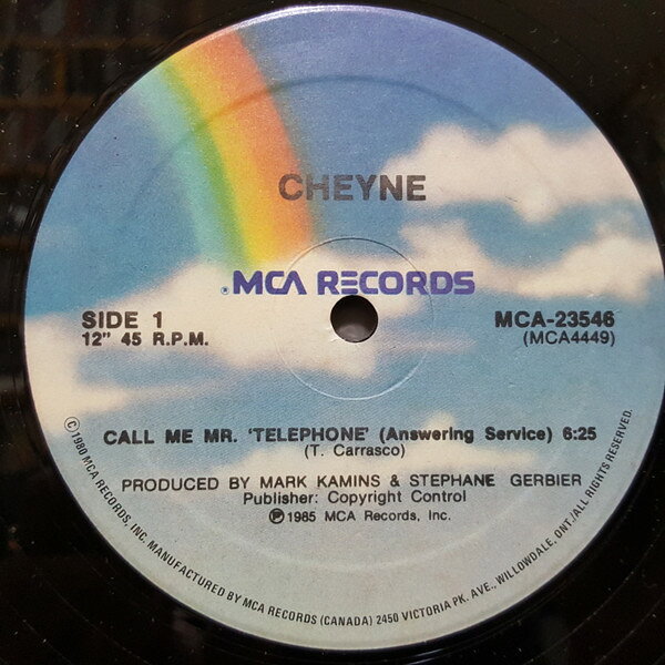 ・アーティスト Cheyne ・タイトル Call Me Mr. 'Telephone' (Answering Service) ・レーベル・型番 MCA Records MCA23546 ・フォーマット 12インチレコード ・コンディショ...