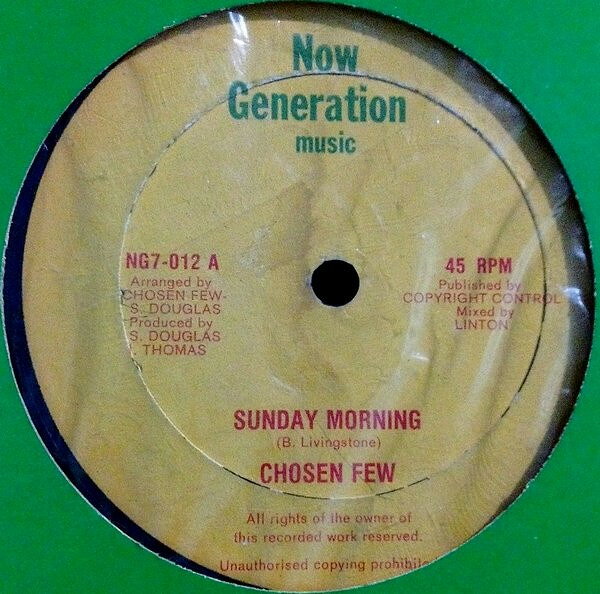 ・アーティスト Chosen Few ・タイトル Sunday Morning ・レーベル・型番 Now Generation Music NG7012 ・フォーマット 12インチレコード ・コンディション(盤) 良い (VG+) ・コンデ...
