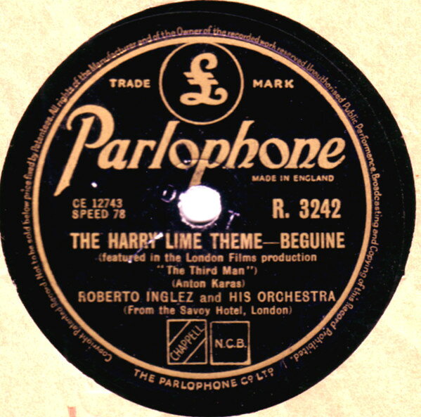 ・アーティスト Roberto Inglez & His Orchestra ・タイトル The Harry Lime Theme / So Ends My Search For A Dream ・レーベル・型番 PARLOPHONE R3...