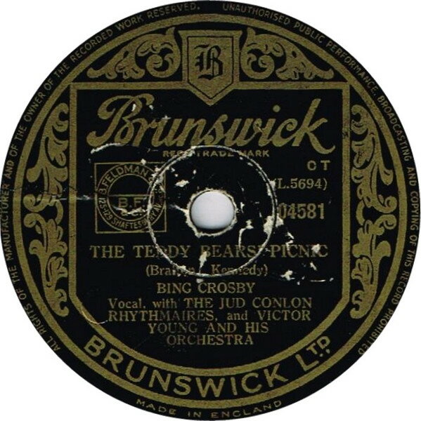 ・アーティスト Bing Crosby, Jud Conlon Rhythmaires ・タイトル The Teddy Bears Picnic / Rudolph The Red Nosed Reindeer ・レーベル・型番 BRUNS...