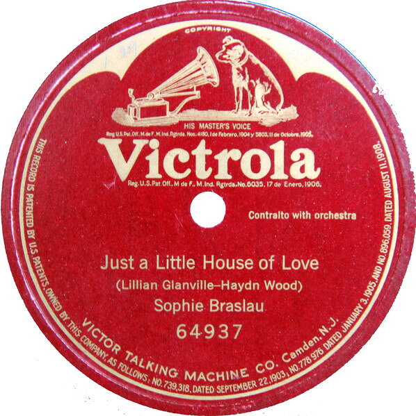・アーティスト ソフィー・ブラスロウ ・タイトル 愛に満ちた小さな家 ・レーベル・型番 VICTROLA 64937 ・フォーマット 78回転SP盤レコード ・コンディション(盤) 良い (VG+) ・コンディション(ジャケット) 可 (V...