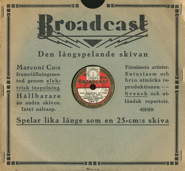 ・アーティスト Bidgoods Symphonic Dance Band ・タイトル The Wedding Of The Painted Doll / Broadway Melody ・レーベル・型番 BROADCAST 8" 394 ...
