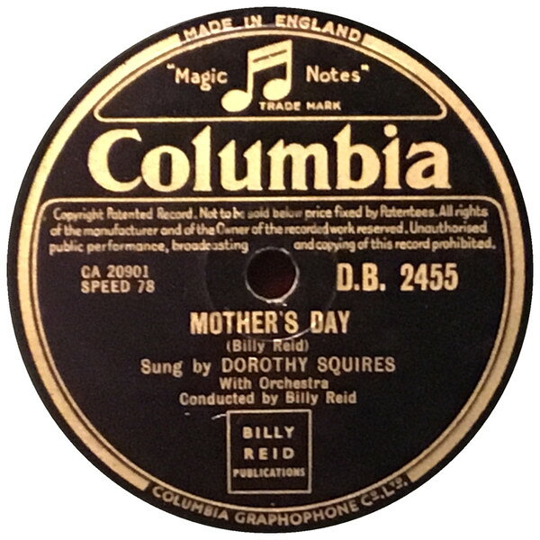 ・アーティスト Drothy Squires ・タイトル Mother's Day / So Tired ・レーベル・型番 COLUMBIA DB2455 ・フォーマット 78回転SP盤レコード ・コンディション(盤) 良い (VG+) ・...