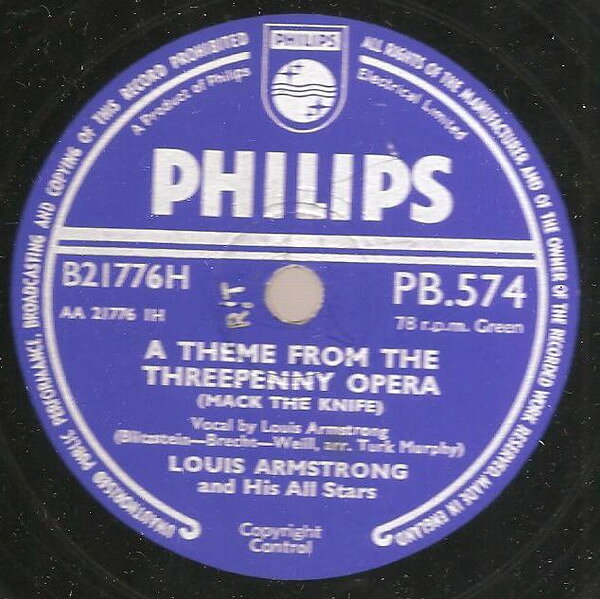 ・アーティスト Louis Armstrong & His All Stars ・タイトル A Theme From The Threepenny Opera - Mack The Knife / Back O Town Blues ・レー...