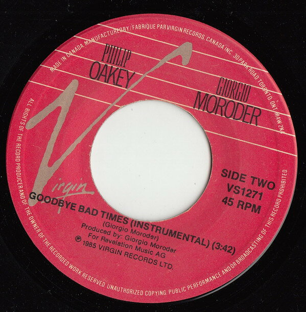 ・アーティスト Philip Oakey & Giorgio Moroder ・タイトル Good-Bye Bad Times ・レーベル・型番 Virgin VS1271 ・フォーマット 7インチレコード ・コンディション(盤) 良い (...