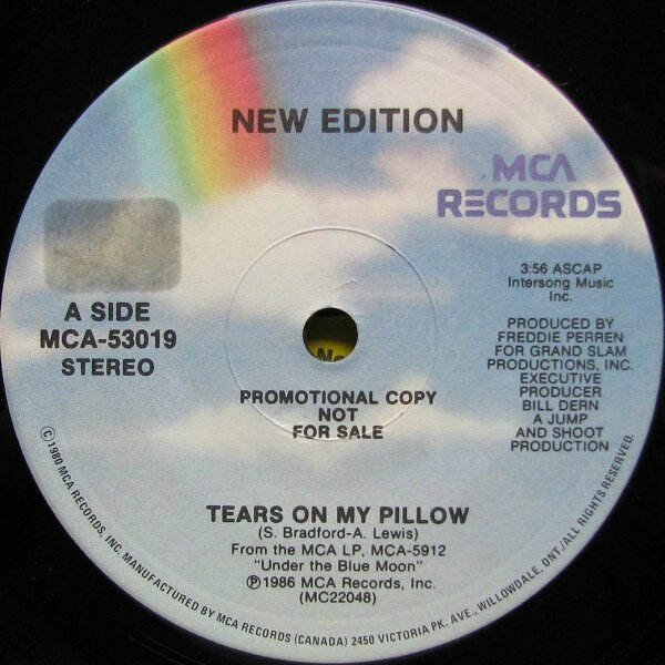 ・アーティスト New Edition ・タイトル Tears On My Pillow / Bring Back The Memories ・レーベル・型番 MCA Records MCA53019PROMO ・フォーマット 7インチレコ...