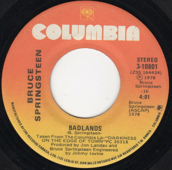 ・アーティスト Bruce Springsteen ・タイトル Badlands ・レーベル・型番 Columbia 310801 ・フォーマット 7インチレコード ・コンディション(盤) 良い (VG+) ・コンディション(ジャケット) ...