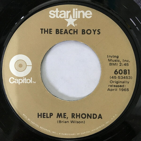 ・アーティスト Beach Boys ・タイトル Help Me, Rhonda / Do You Wanna Dance ・レーベル・型番 Capitol Records 6081 ・フォーマット 7インチレコード ・コンディション(盤)...