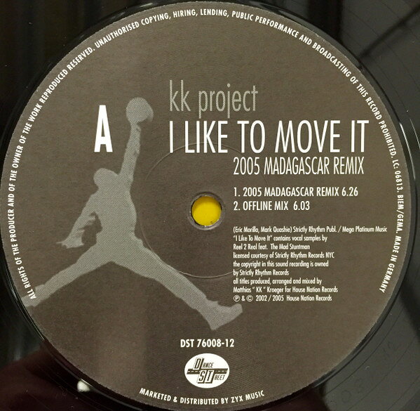 ・アーティスト Kk Project ・タイトル I Like To Move It (2005 Madagascar Remix) ・レーベル・型番 HOUSE NATION DST7600812 ・フォーマット 12インチレコード ・コ...