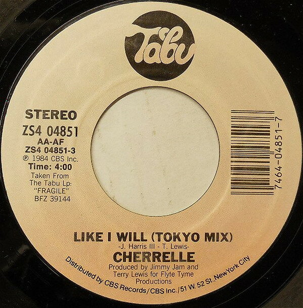 ・アーティスト Cherrelle ・タイトル Like I Will (Tokyo Mix) ・レーベル・型番 Tabu Records ZS404851 ・フォーマット 7インチレコード ・コンディション(盤) 良い (VG+) ・コン...
