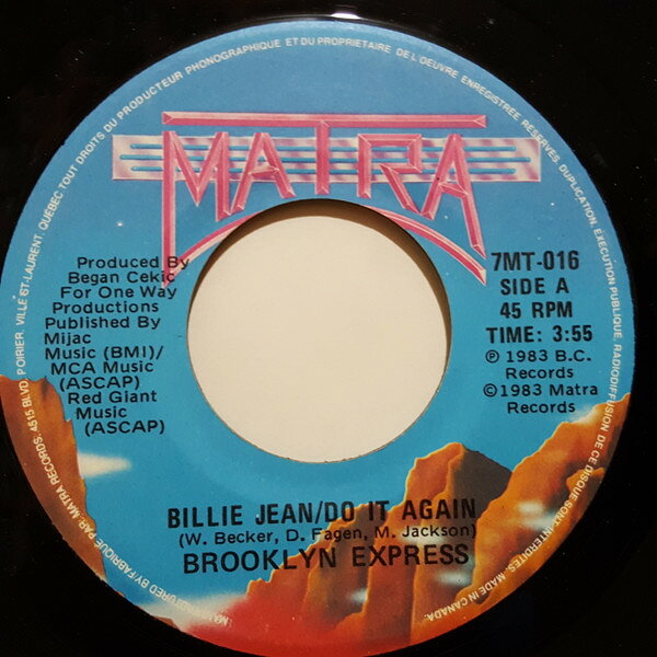 ・アーティスト Brooklyn Express ・タイトル Billie Jean/Do It Again ・レーベル・型番 Matra 7MT016 ・フォーマット 7インチレコード ・コンディション(盤) 良い (VG+) ・コンディ...