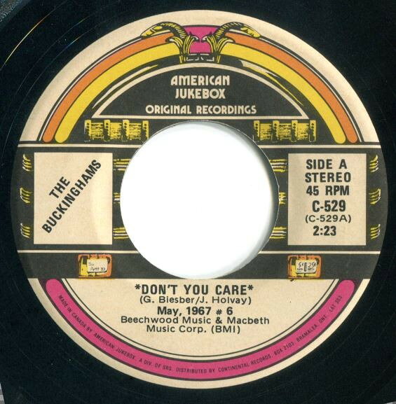 ・アーティスト Buckinghams ・タイトル Don't You Care ・レーベル・型番 American Jukebox C529 ・フォーマット 7インチレコード ・コンディション(盤) 良い (VG+) ・コンディション(ジ...