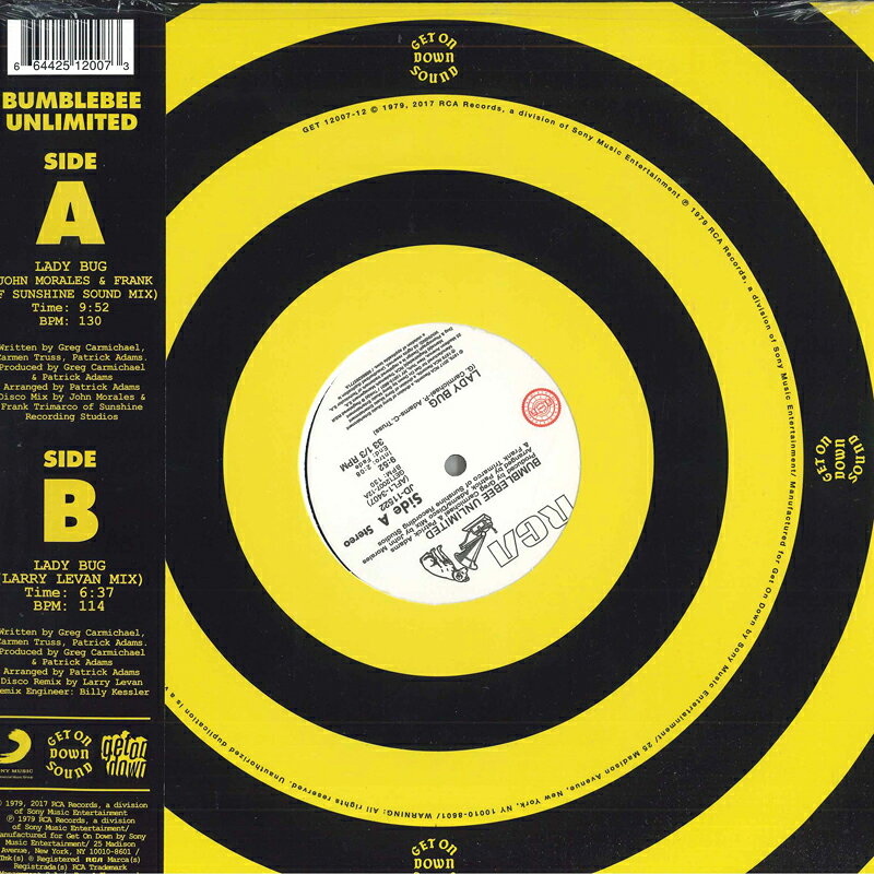 ・アーティスト Bumblebee Unlimited ・タイトル Lady Bug ・レーベル・型番 RCA, Get On Down, Sony Music Commercial Music Group GET1200712 ・フォーマ...