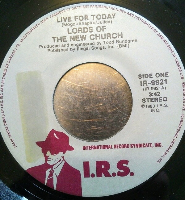 ・アーティスト Lords Of The New Church ・タイトル Live For Today ・レーベル・型番 I.R.S. Records IR9921 ・フォーマット 7インチレコード ・コンディション(盤) 良い (VG+...