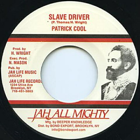 ・アーティスト Patrick Cool ・タイトル Slave Driver / Version ・レーベル・型番 Jah Life/Bond Export/Deeper Knowledge JL021 ・フォーマット 7インチレコード ...