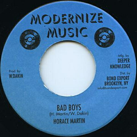 ・アーティスト Horace Martin ・タイトル Bad Boys / It's A Shame Version ・レーベル・型番 Modernize Music/Digikiller/Deeper Knowledge DKR112 ...