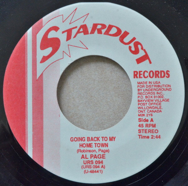 ・アーティスト Hal Paige & The Whalers / The Counts ・タイトル Going Back To My Home Town / Darling Dear ・レーベル・型番 Stardust Records U...