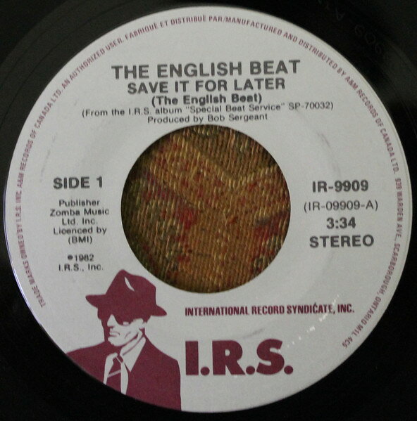 ・アーティスト Beat (2) ・タイトル Save It For Later / Jeanette ・レーベル・型番 I.R.S. Records IR9909 ・フォーマット 7インチレコード ・コンディション(盤) 良い (VG+)...