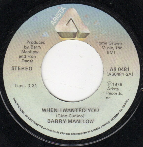 ・アーティスト Barry Manilow ・タイトル When I Wanted You ・レーベル・型番 Arista AS0481 ・フォーマット 7インチレコード ・コンディション(盤) 良い (VG+) ・コンディション(ジャケッ...