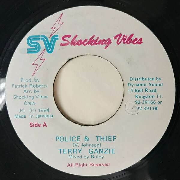 ・アーティスト Terry Ganzie ・タイトル Police & Thief / Version ・レーベル・型番 Shocking Vibes NONE ・フォーマット 7インチレコード ・コンディション(盤) 良い (VG+) ・...