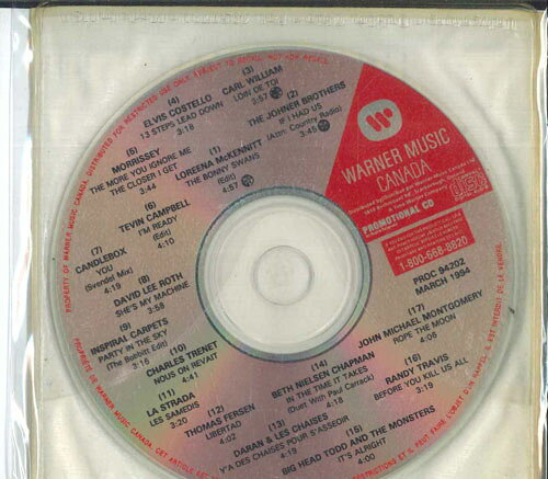 ・アーティスト Various ・タイトル Warner Music Canada March 1994 - Vol.202 ・レーベル・型番 WARNER MUSIC CANADA LTD PROC94202 ・フォーマット CD ・コン...