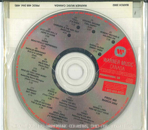 ・アーティスト Various ・タイトル Warner Music Canada March 2002 - Volume 468 ・レーベル・型番 WARNER MUSIC CANADA PROC468 ・フォーマット CD ・コンディシ...