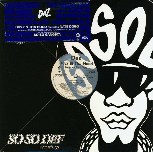 ・アーティスト Daz Dillinger, Nate Dogg ・タイトル Boyz N Tha Hood ・レーベル・型番 So So Def, Zomba Label Group SSD634531 ・フォーマット 12インチレコード...