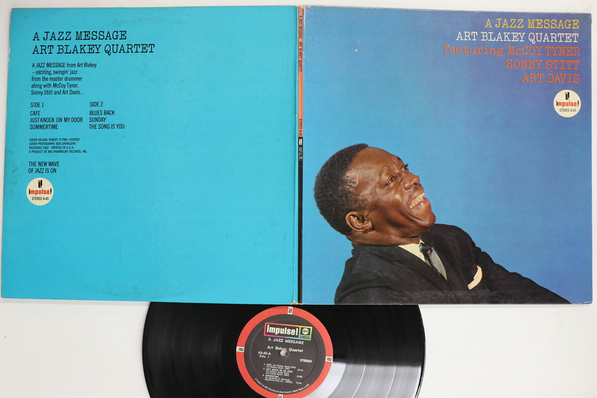 ・アーティスト Art Blakey ・タイトル A Jazz Message ・レーベル・型番 IMPULSE AS45 ・フォーマット LPレコード ・コンディション(盤) 良い (VG+) ・コンディション(ジャケット) 良い (VG...