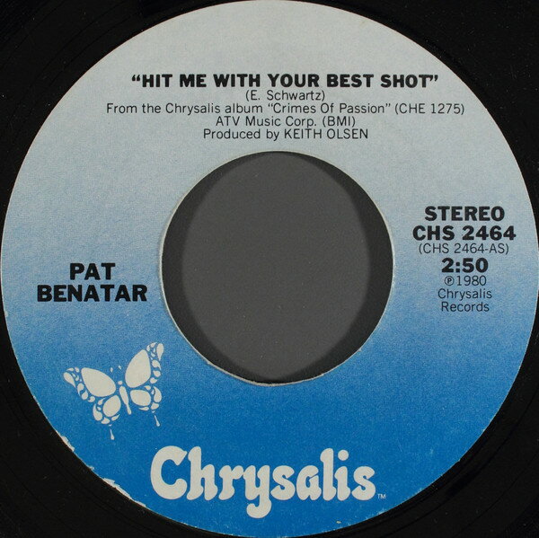 ・アーティスト Pat Benatar ・タイトル Hit Me With Your Best Shot ・レーベル・型番 Chrysalis CHS2464 ・フォーマット 7インチレコード ・コンディション(盤) 可 (VG) ・コンデ...