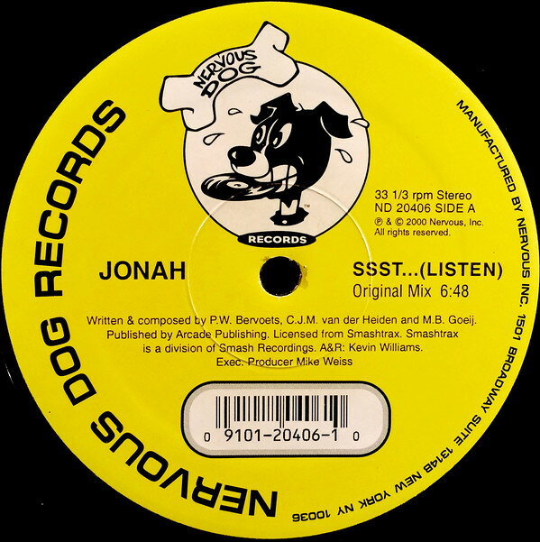 ・アーティスト Jonah ・タイトル Sssst...(Listen) ・レーベル・型番 Nervous Dog Records ND20406 ・フォーマット 12インチレコード ・コンディション(盤) 非常に良い(EX) ・コンディシ...