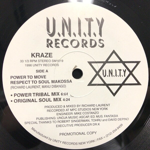 ・アーティスト Kraze ・タイトル Power To Move Respect To Soul Makossa / Sun Is Rising ・レーベル・型番 U.N.I.T.Y. SM1019 ・フォーマット 12インチレコード ・...