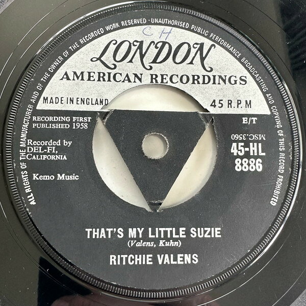 ・アーティスト Ritchie Valens ・タイトル That's My Little Suzie ・レーベル・型番 London Records, London American Recordings 45HL8886 ・フォーマット...