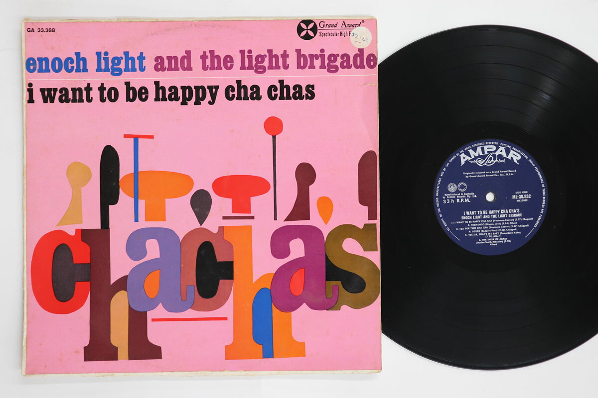 ・アーティスト Enoch Light ・タイトル I Want To Be Happy Cha Chas ・レーベル・型番 AMPAR ML30832 ・フォーマット LPレコード ・コンディション(盤) 良い (VG+) ・コンディショ...